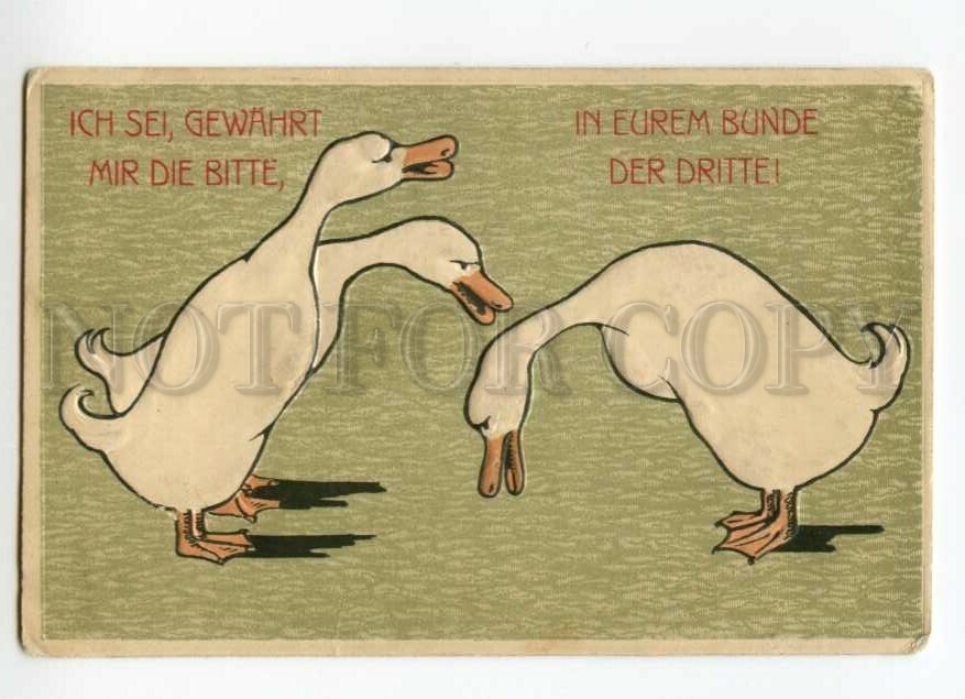 491604 ART DECO Goose HUNRY Friends geese Vintage postcard EMBOSSED ...