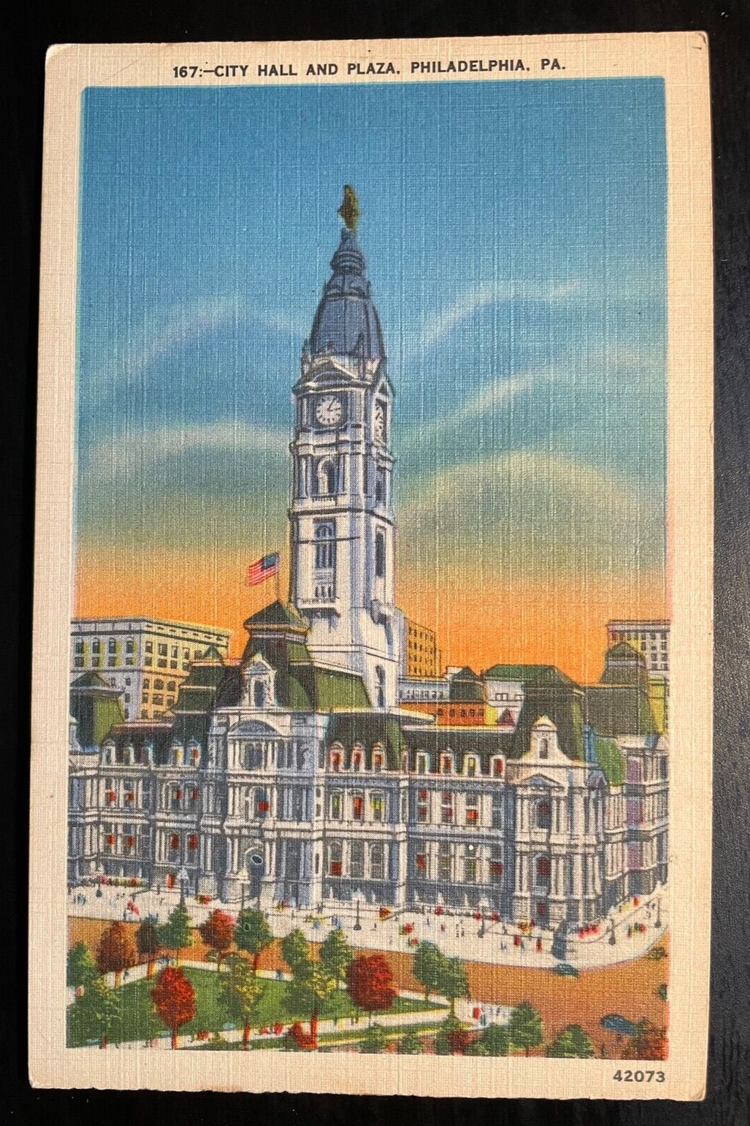 Vintage Postcard 1930-1945 City Hall and Plaza, Philadelphia ...