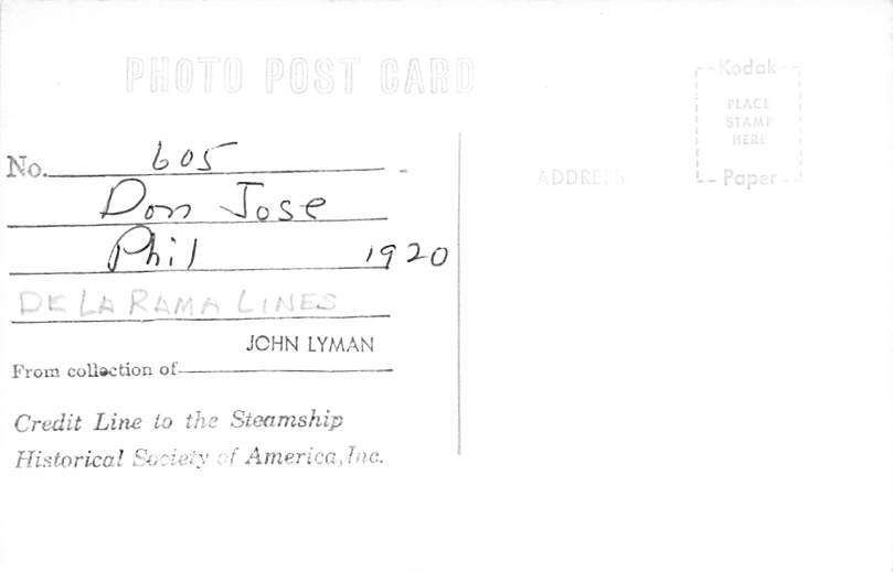 SS Don Jose Dela Rama Line Ship Unused | Topics - Other, Postcard ...