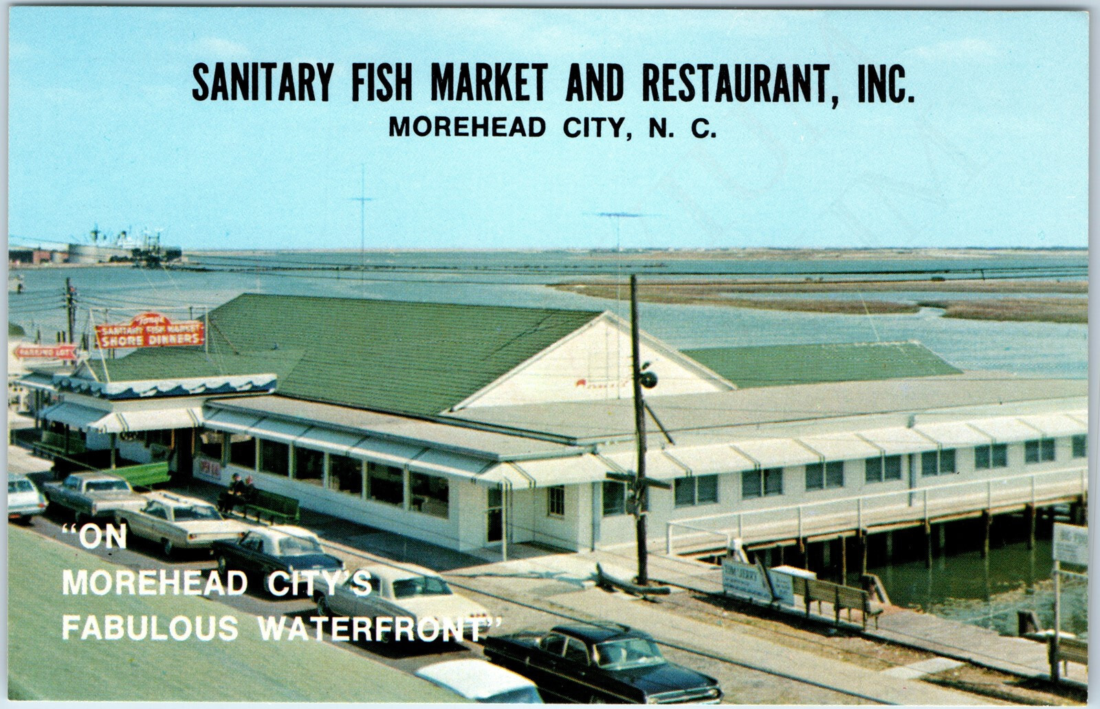 c1960s Morehead City, NC Sanitary Fish Market Restaurant Chrome ...