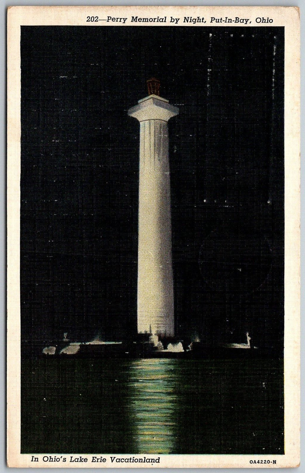 Put In Bay Ohio 1942 Postcard Perry Memorial By Night | United States ...