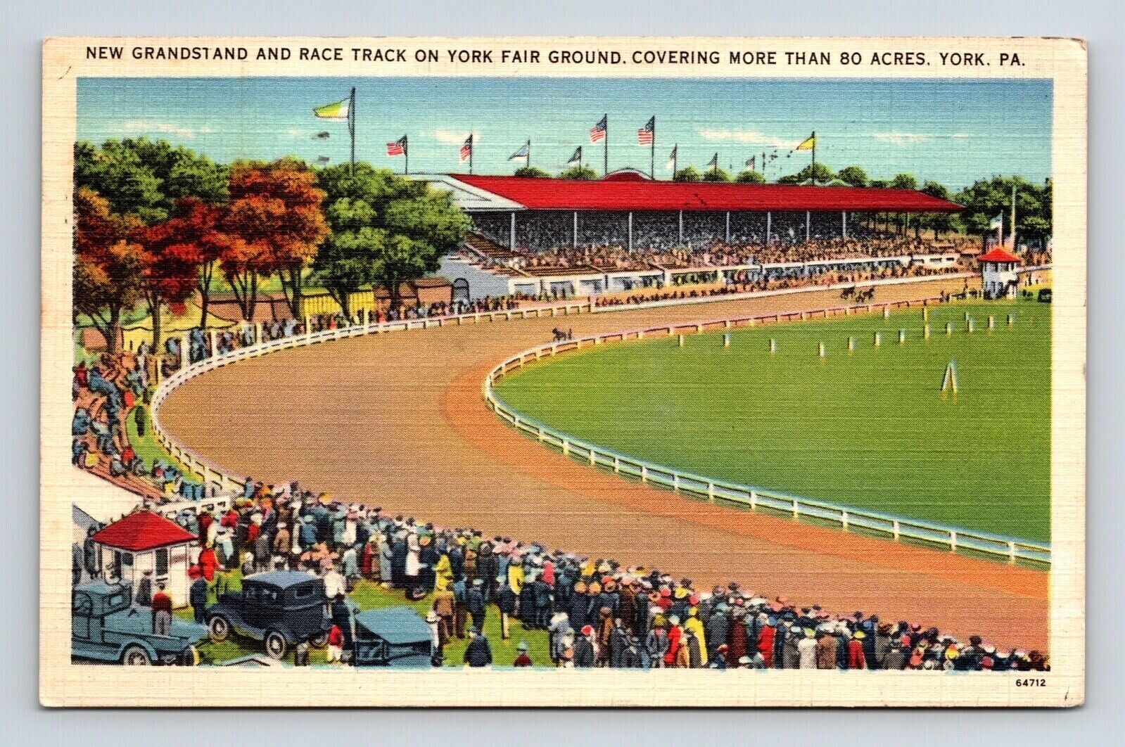 New Grandstand Race Track York Fair Ground Pennsylvania Birds Eye View ...