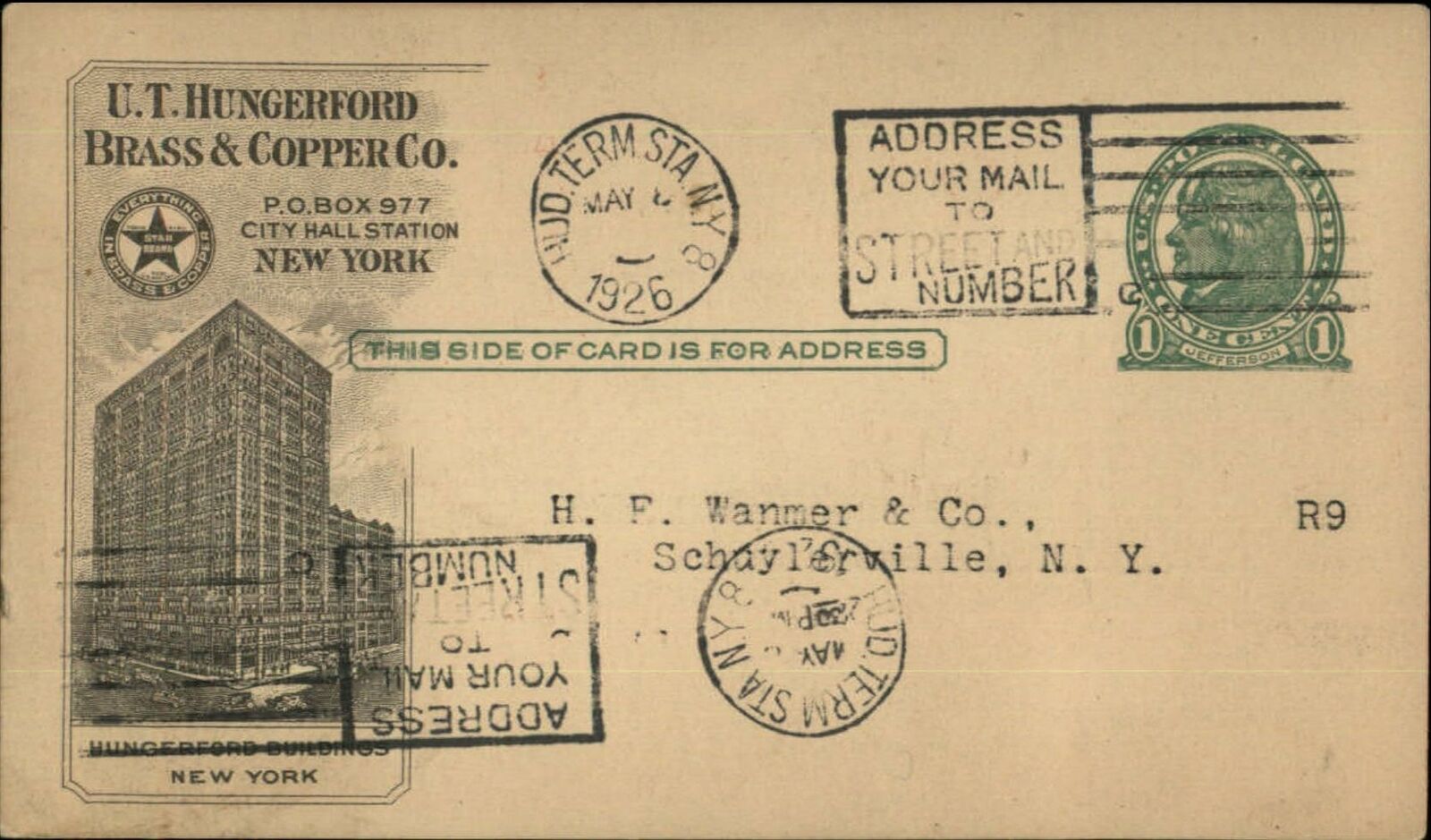 U.T. Hungerford Brass Copper Co New York City Labor Strike Social ...