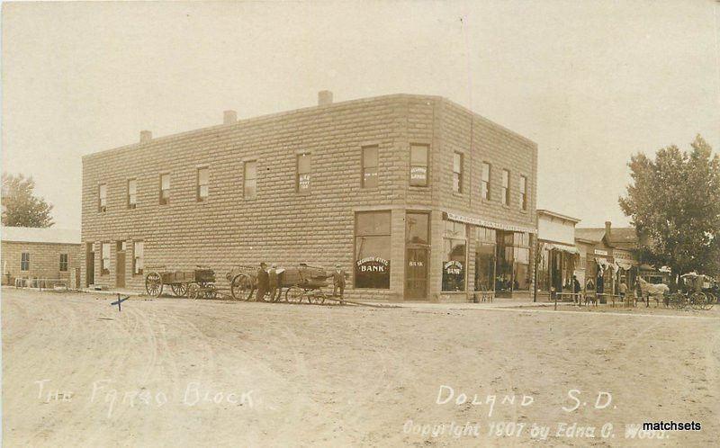 1908 Fargo Block Doland South Dakota RPPC Real photo postcard 10674 ...