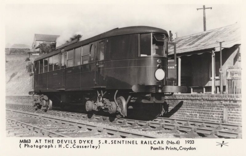 At The Devils Dyke Sentinel Railcar Railway 6 Train 1933 Postcard ...