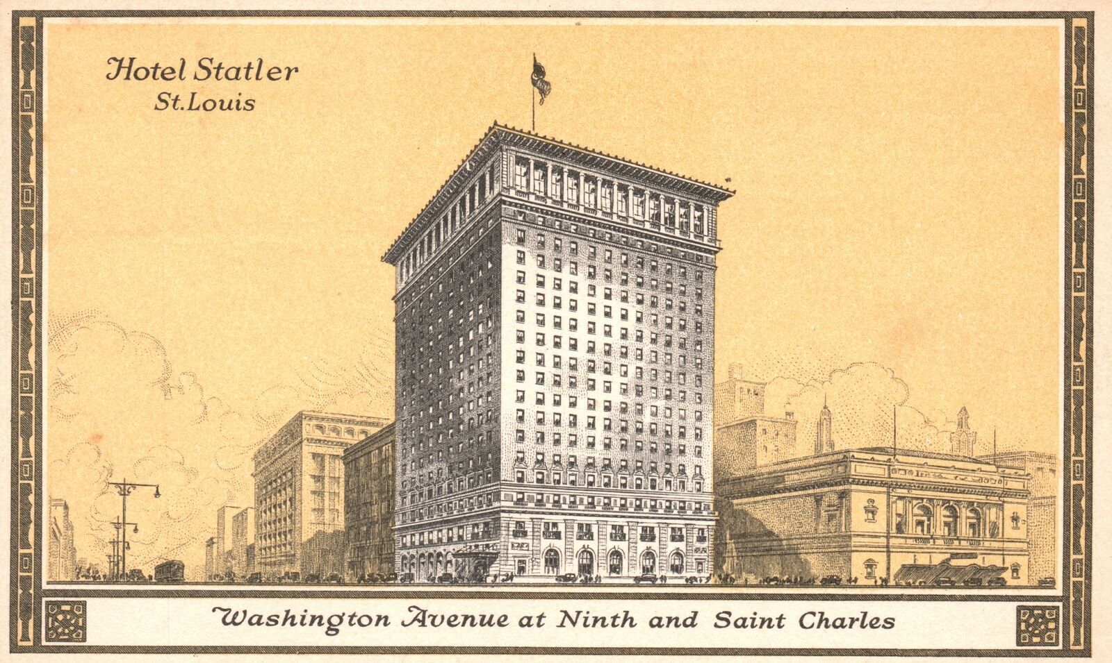 Vintage Postcard 1900's Hotel Statler Building St. Louis Missouri MO ...