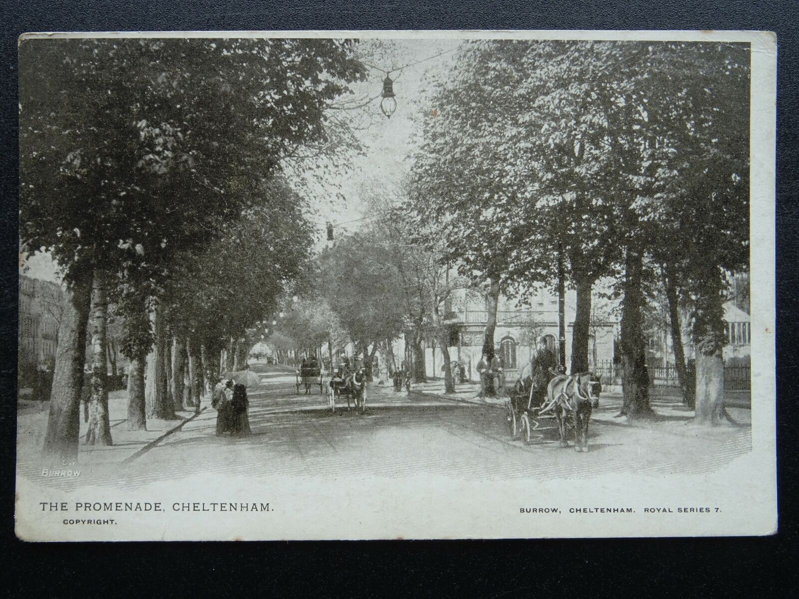 CHELTENHAM Promenade ANIMATED SCENE & OVERHEAD STREET LIGHTING c1906 ...