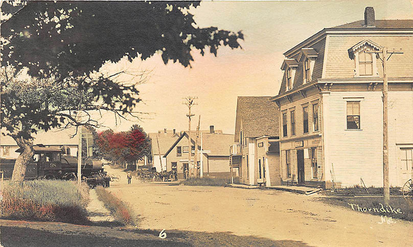 Thorndike ME Main Street View Storefronts Hand Tinted Real Photo RPPC ...