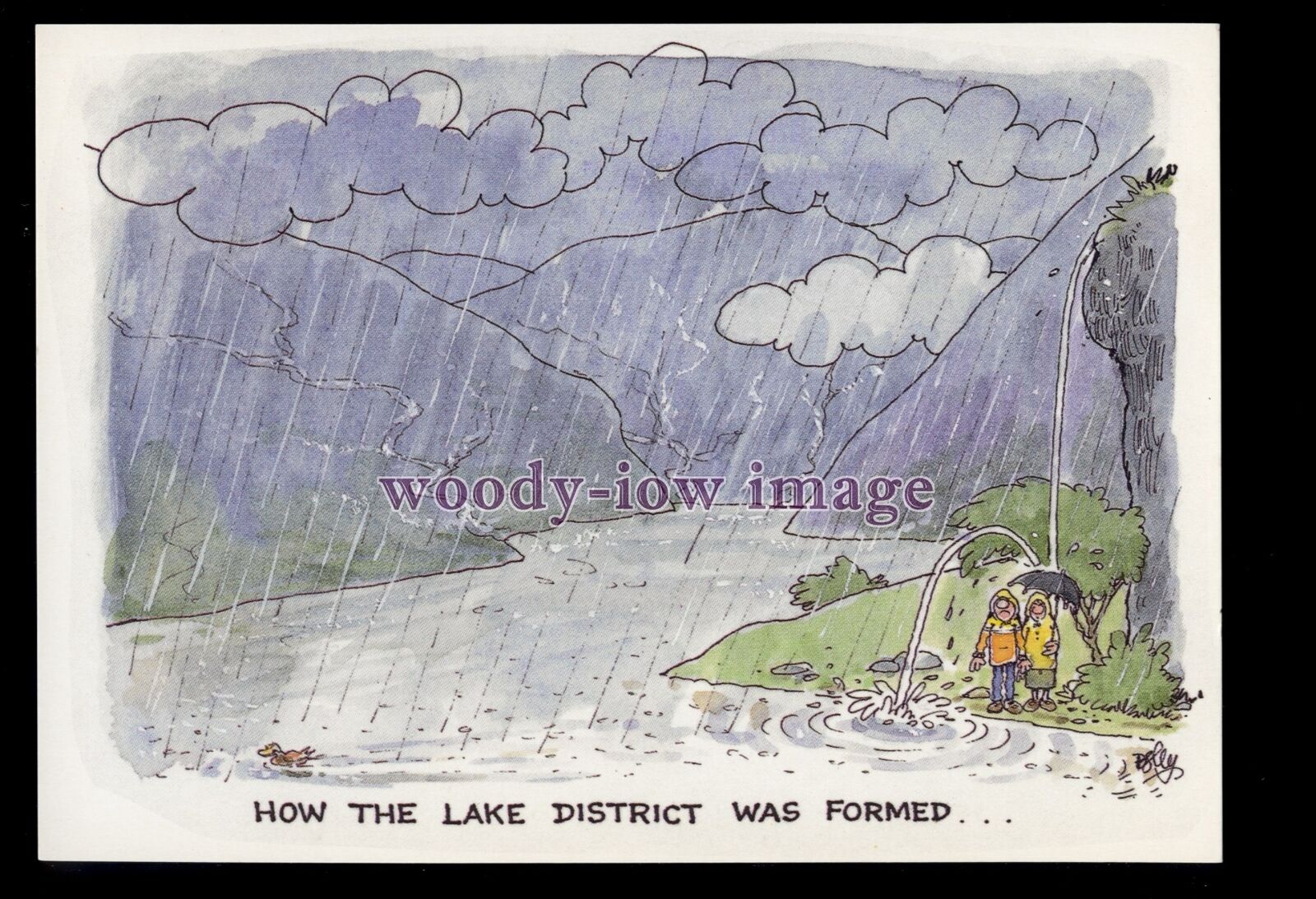 BES137 - Raining - How the Lake District was formed!! - comic postcard ...