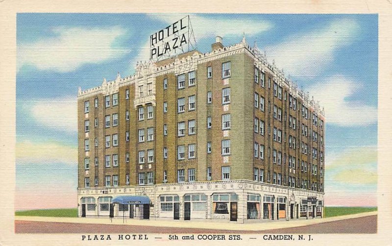 Plaza Hotel Advertising 5th Cooper Streets Camden NJ Linen Vintage P9 ...