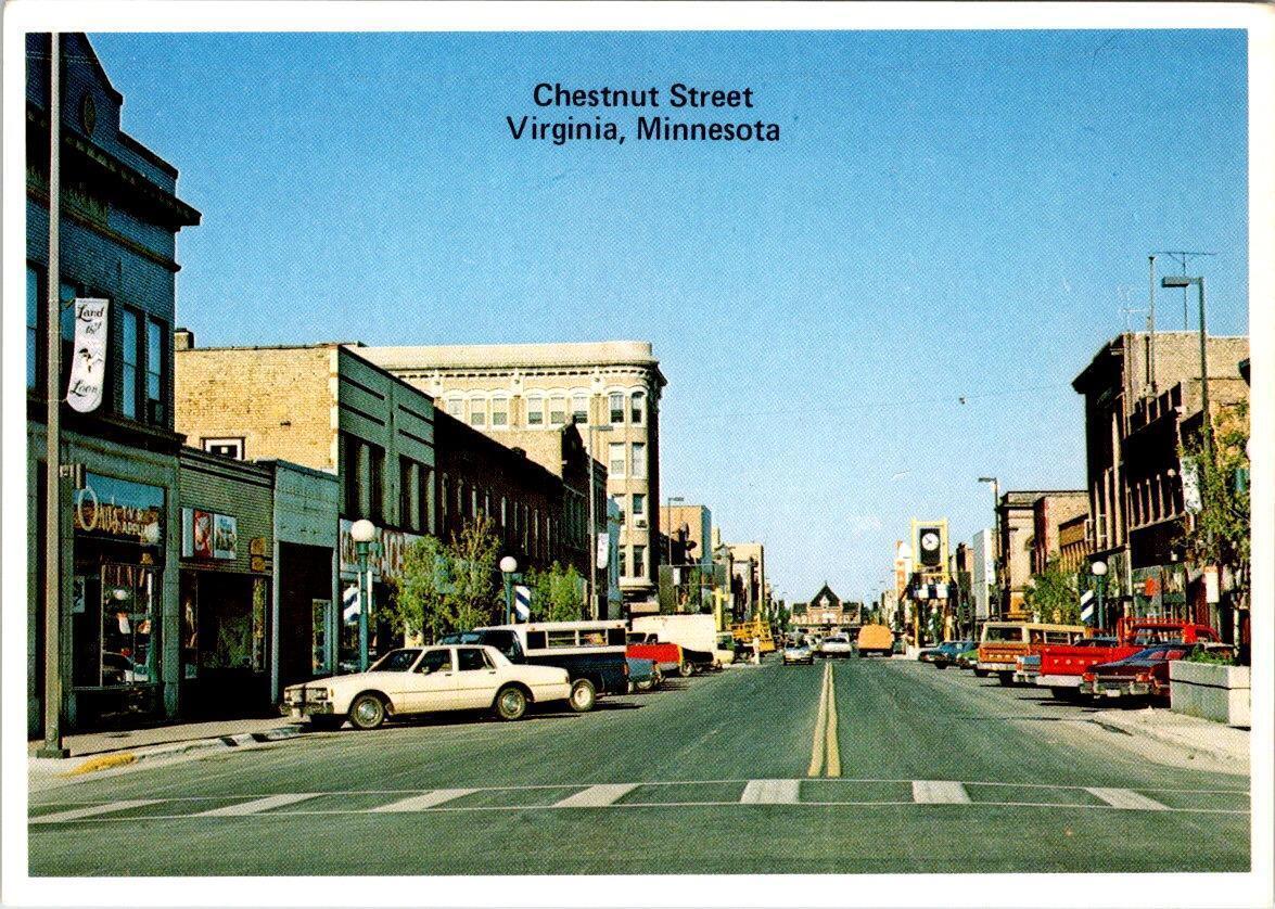 2~4X6 Postcards Virginia, MN Minnesota CHESTNUT STREET SCENE & AERIAL ...