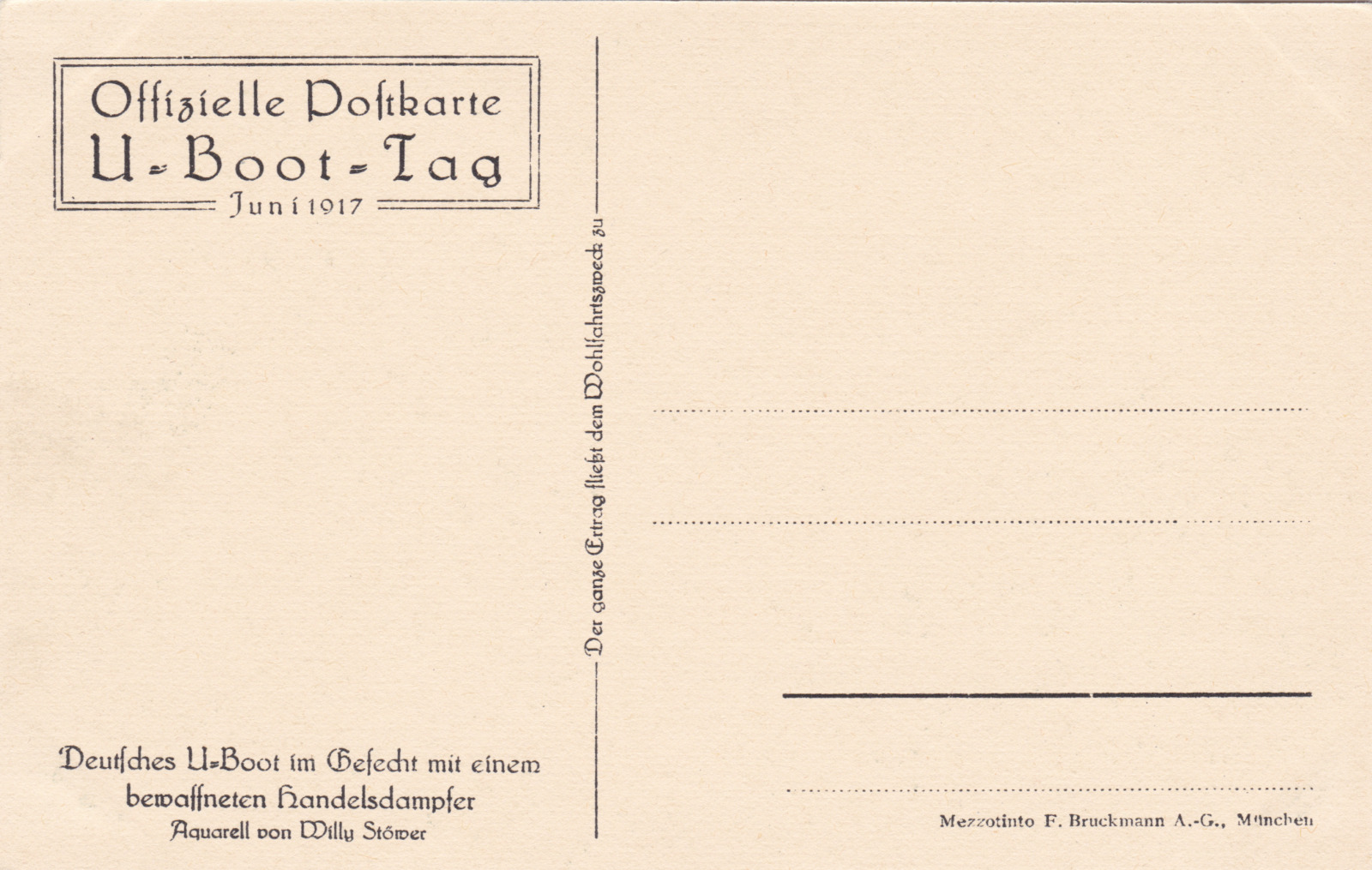 WW1 German Postcard Submarine June 1917 Willy Stower Painting | Europe ...