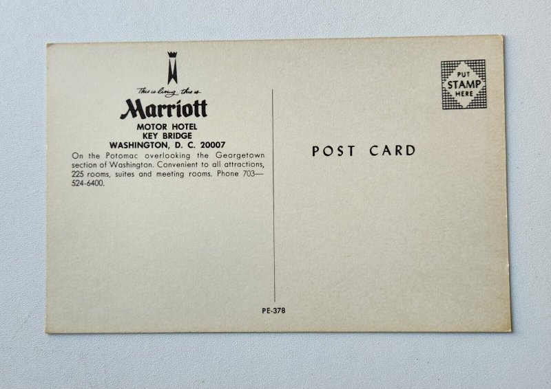 Marriott Motor Hotel Key Bridge Potomac Georgetown Washington DC Ad ...