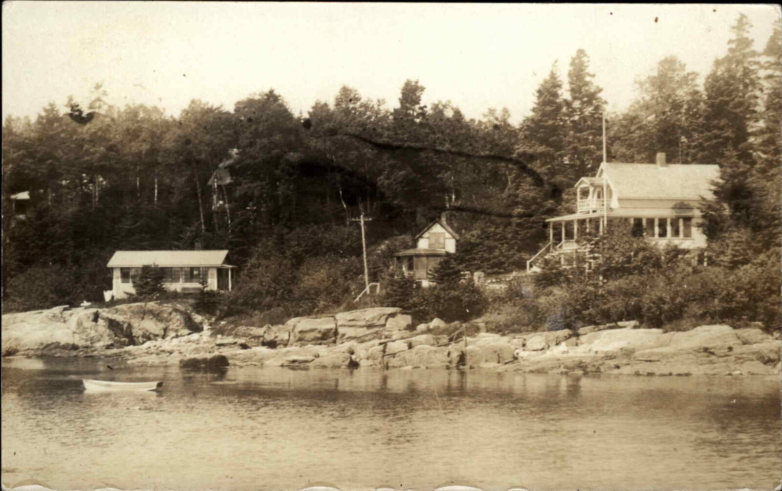 Vintage RPPC Ocean Point Maine ME Waterfront Dock Real Photo Postcard ...