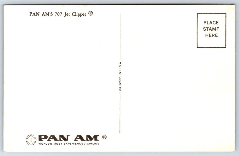 Airplane Postcard Pan American Pan Am Airlines Issued Boeing 707 Jet ...