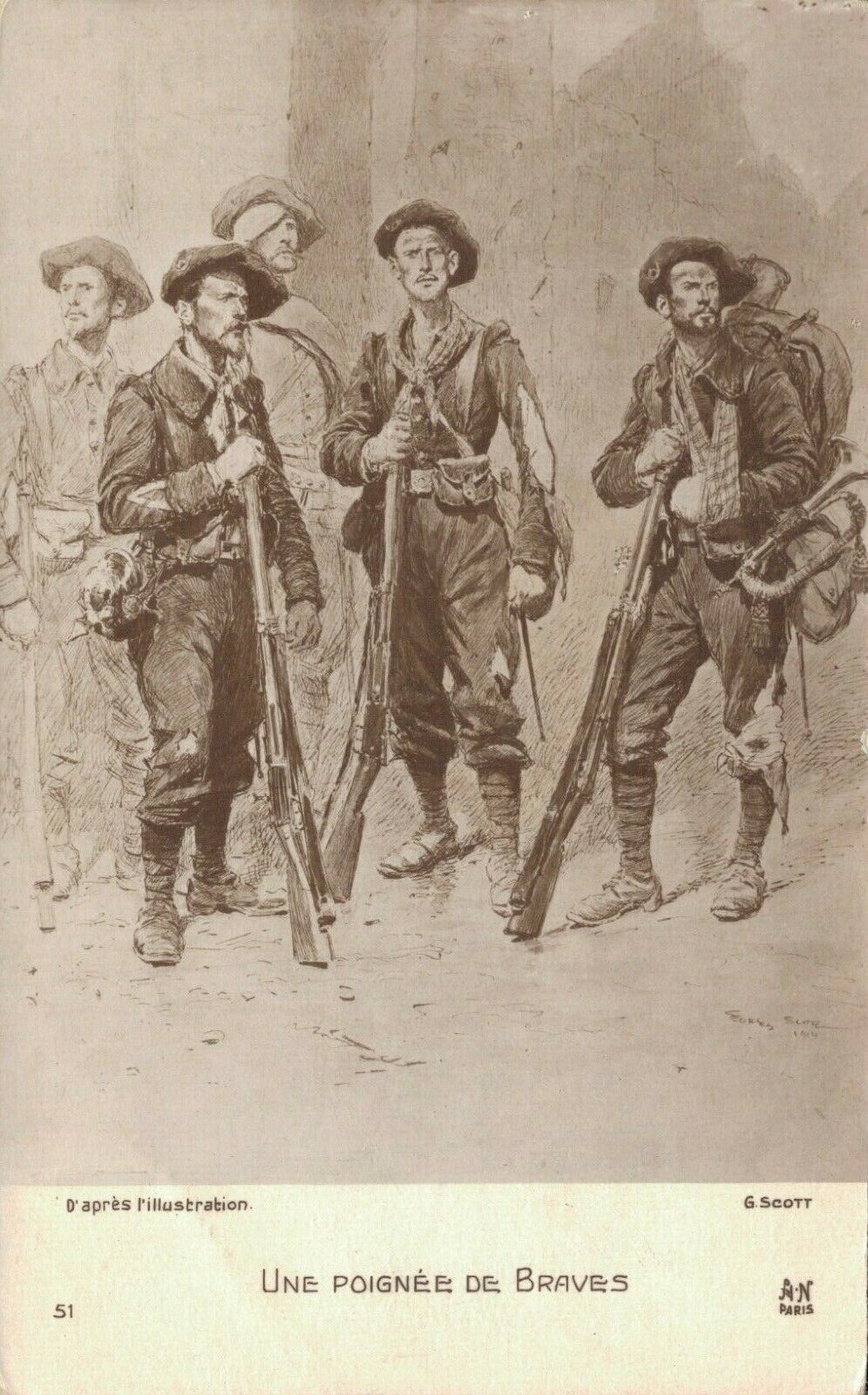 Military World War 1 G. Scott Une Poignée de Braves Soldiers Guns 06.51 ...