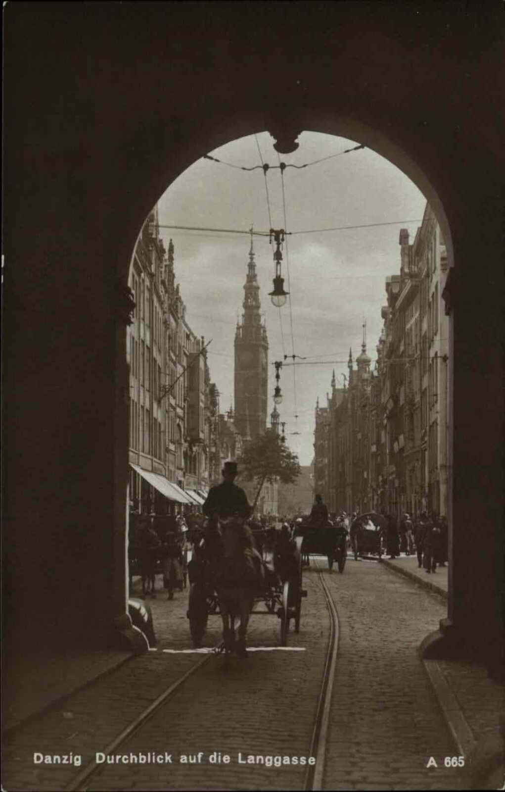 Vintage RPPC Danzig GERMANY Street Scene Horse and Coach Real Photo ...