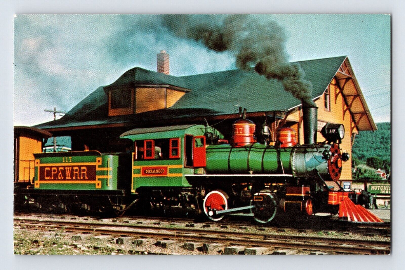 Postcard Railroad Train Vulcan Iron Works Steam Engine Carrol Park ...