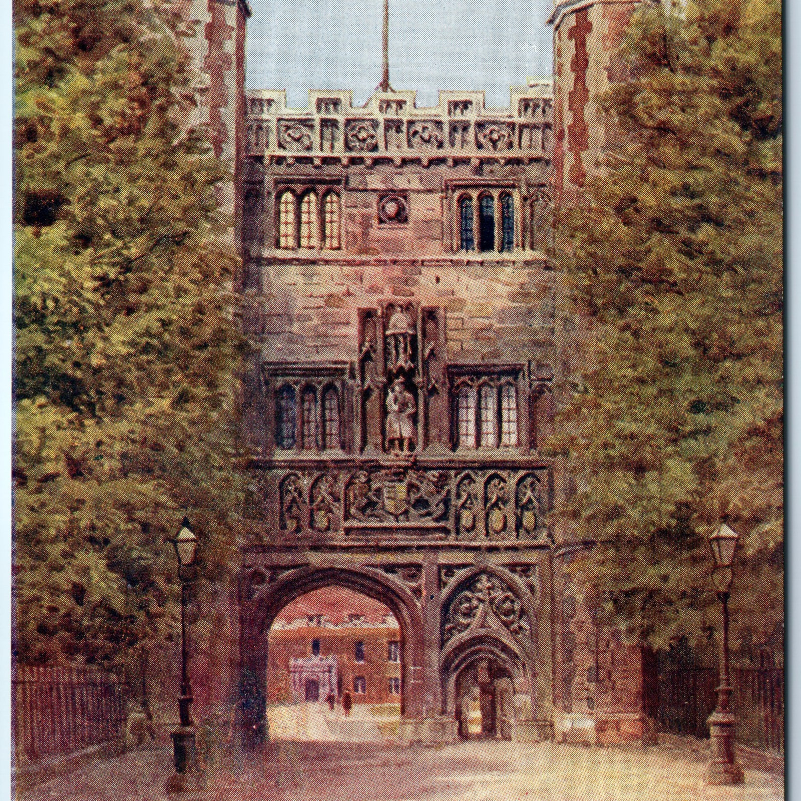 c1910s Cambridge, England Trinity College Gateway Crenellated Towers ...