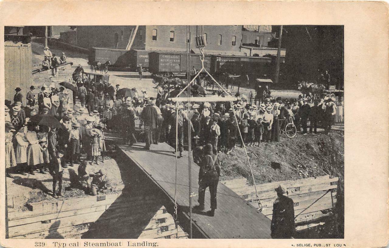 Typical Steamboat Landing Trains Chicago Illinois Milwaukee ST. Paul ...