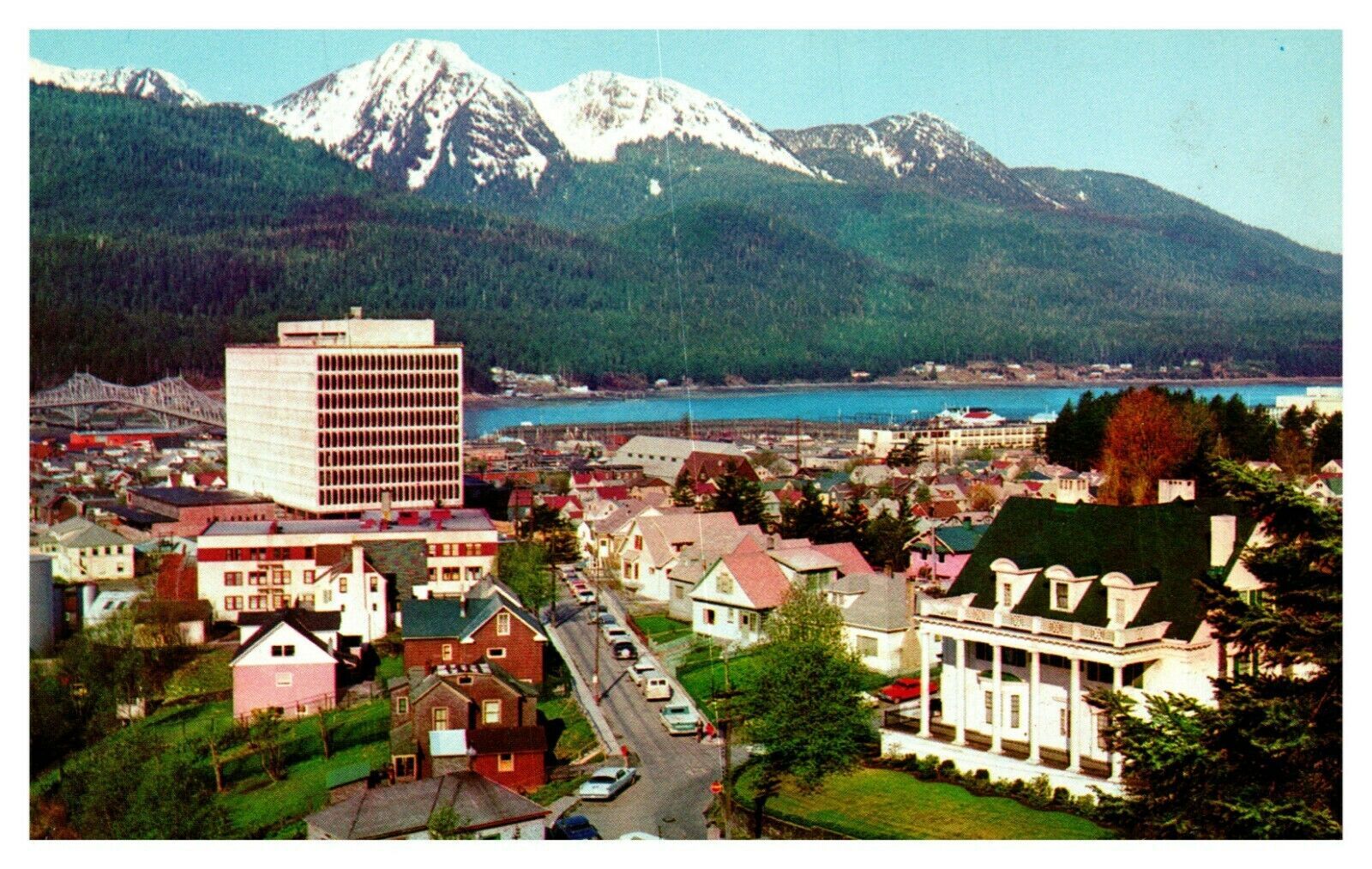 Juneau Alaska AK Downtown Area and Federal Building UNP Chrome Postcard ...