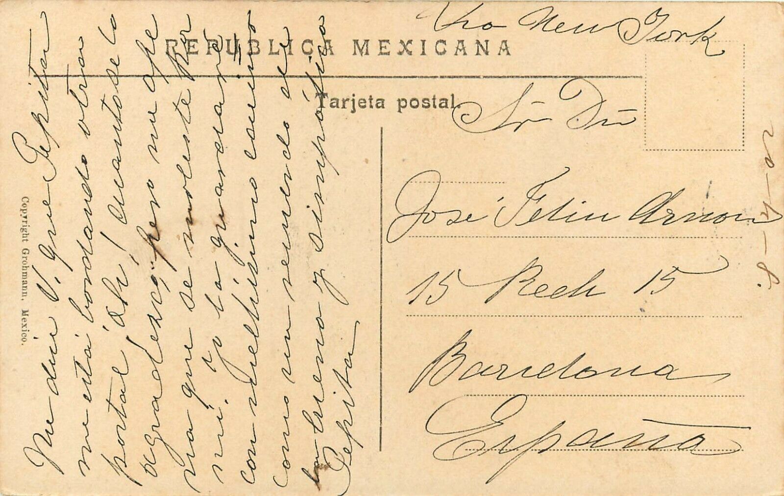 c1910 Postcard; Recuerdos de Mexico, Men & Rows of Palm Trees ...