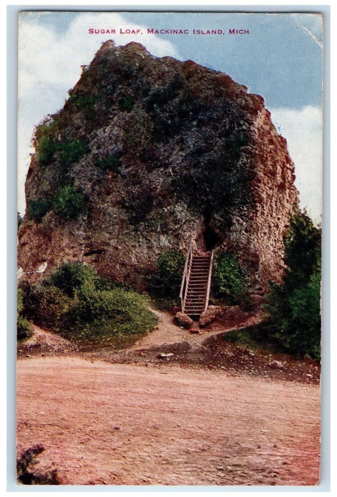 1911 Sugar Loaf Cliff Mountain Rock Formation Mackinac Island Michigan ...