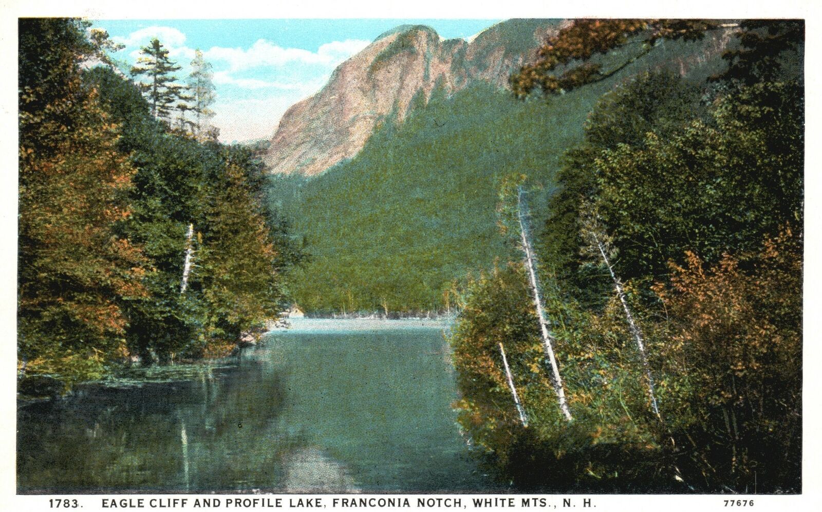 Vintage Postcard Eagle Cliff & Profile Lake Franconia Notch White ...