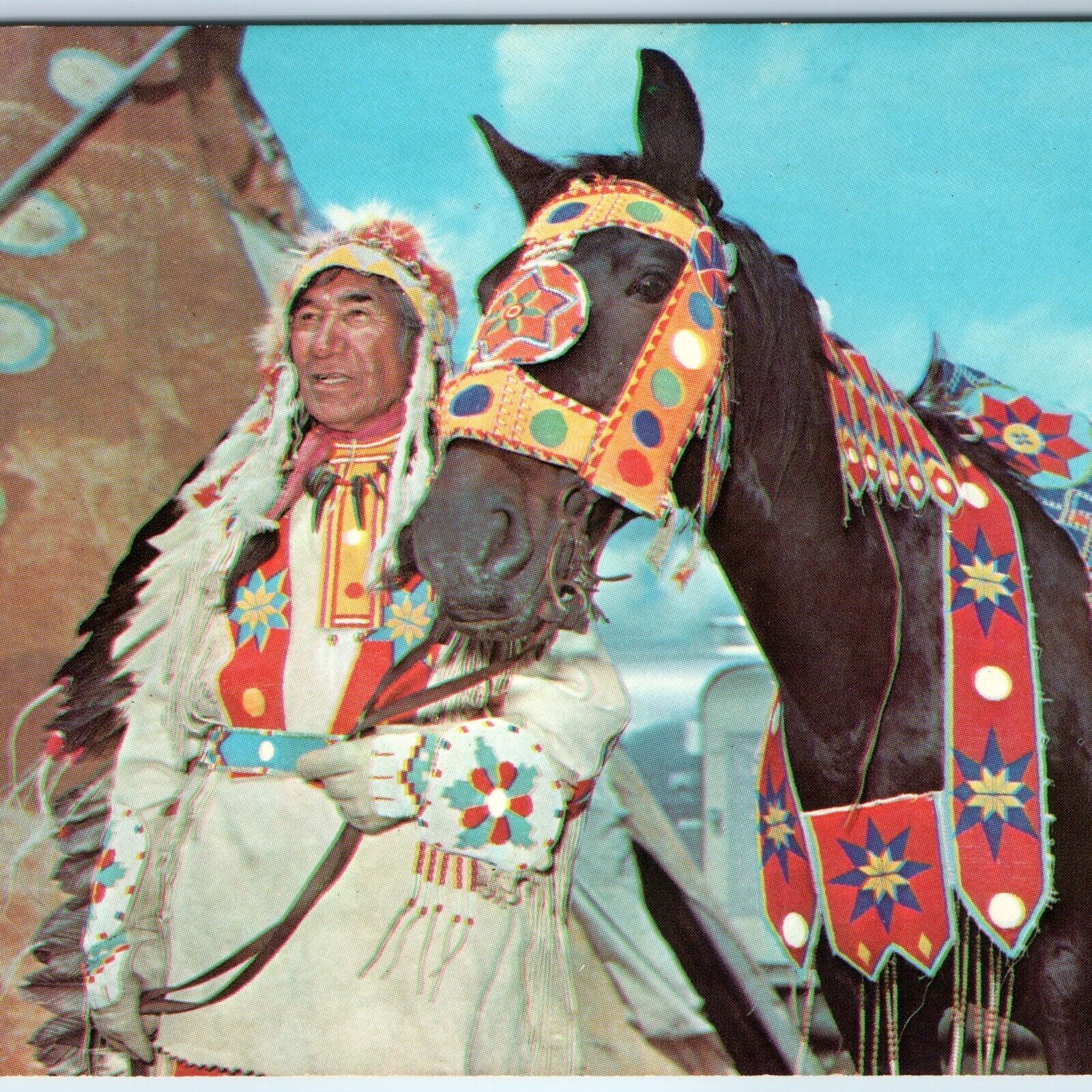 c1970s Indian Chieftain Horse Dress Regalia Native American Fashion ...