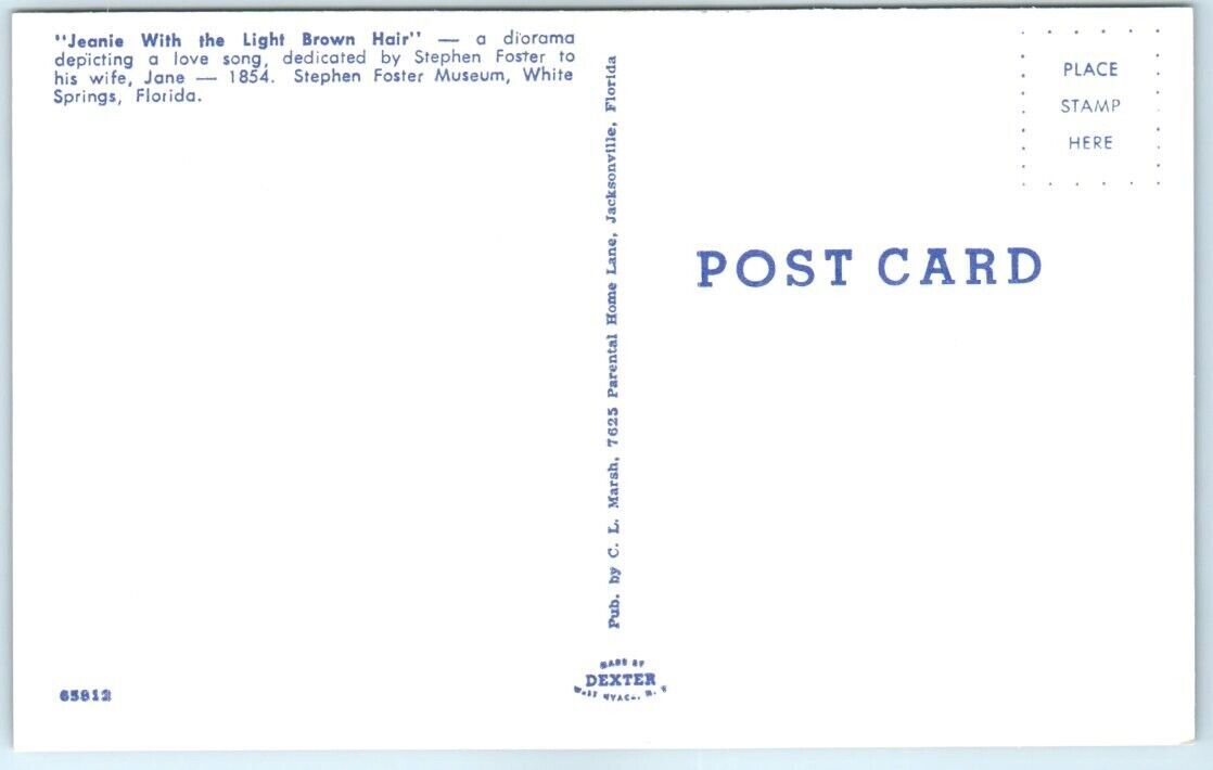 Postcard - "Jeanie With the Light Brown Hair", Stephen Foster Museum ...