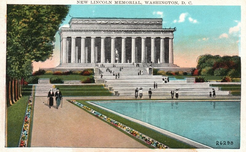 Vintage Postcard 1920's New Lincoln Memorial Building Washington D.C ...