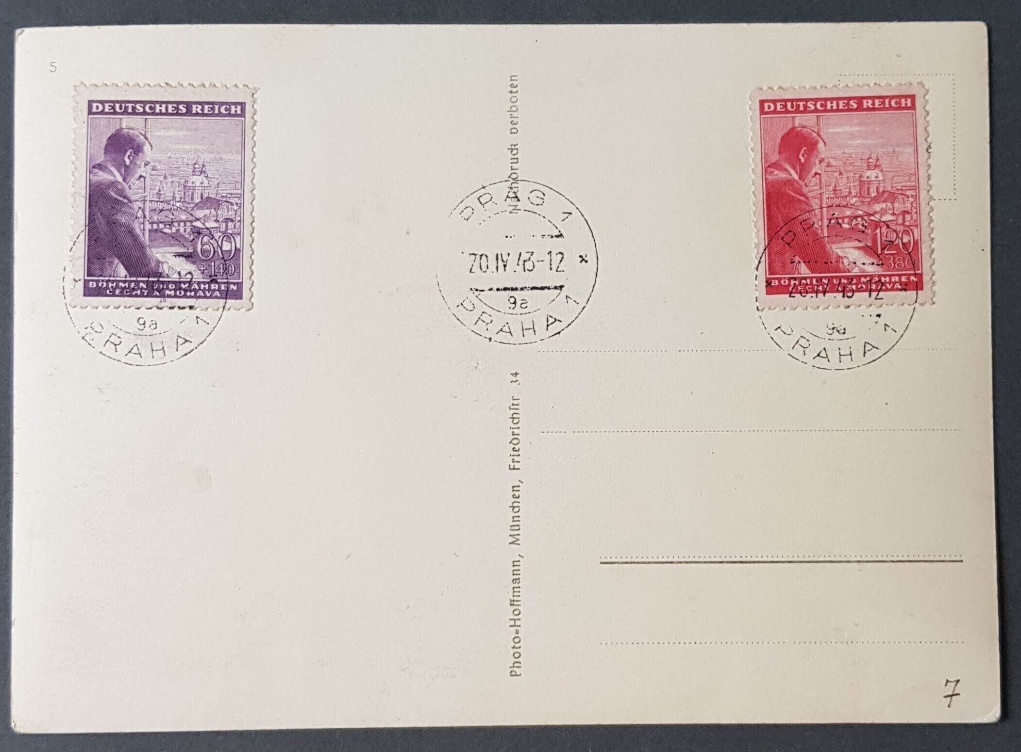 Germany Third 3rd Reich Original Nazi Card Adolf Hitler Hoffmann ...