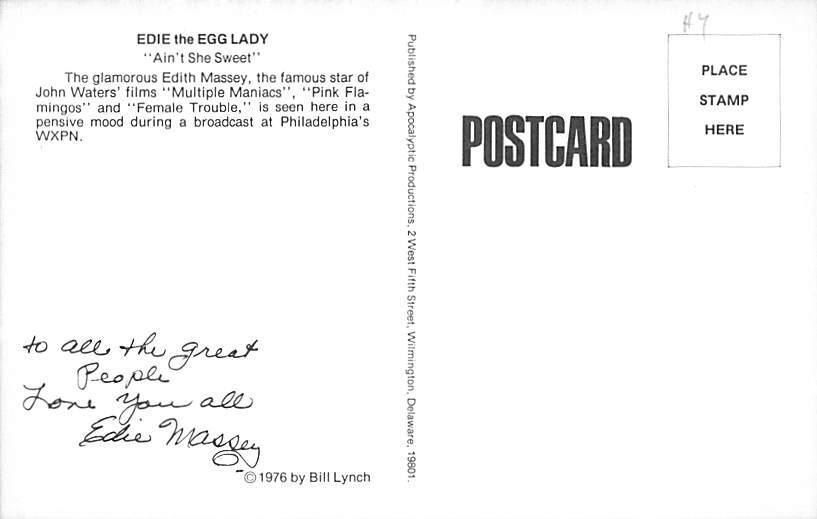 Edie the Egg Lady Edith Massey - Philadelphia, Pennsylvania PA | United ...