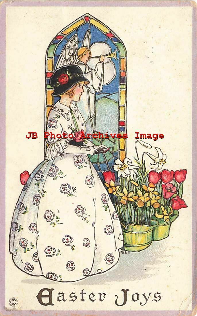 Easter, Stecher No 502 F, Mary Evans Price, Stain Glass Window, White ...