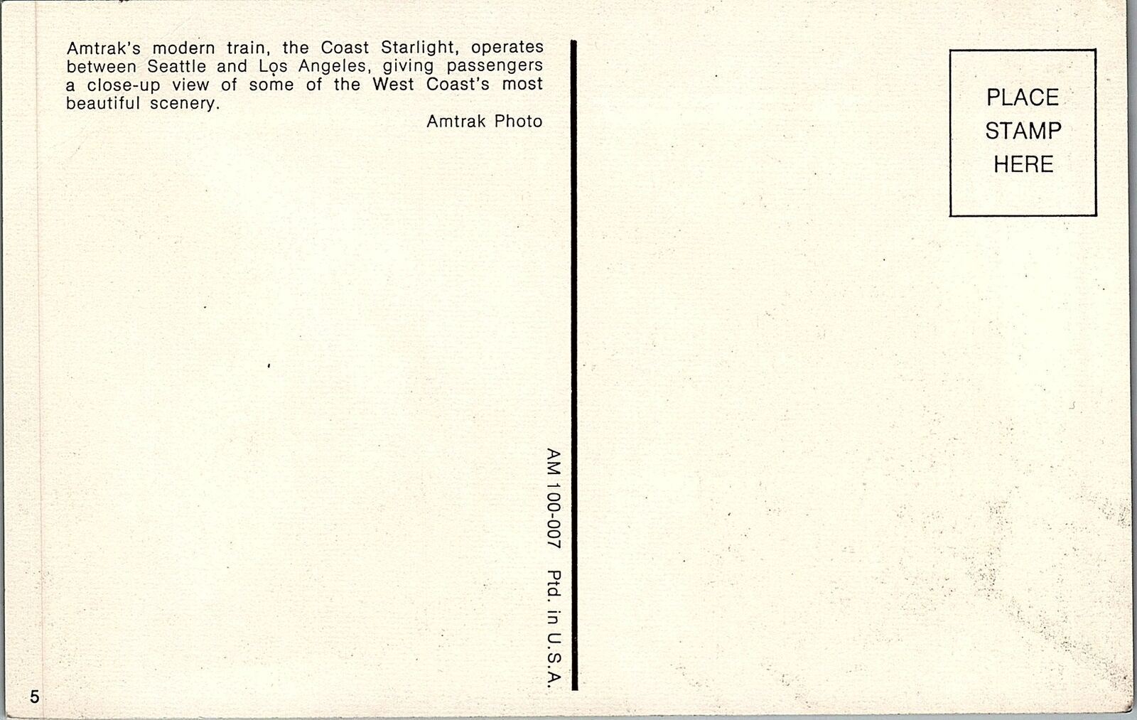 Vintage Amtrak Coast Starlight Railway Railroad Photochrome Postcard 38 ...