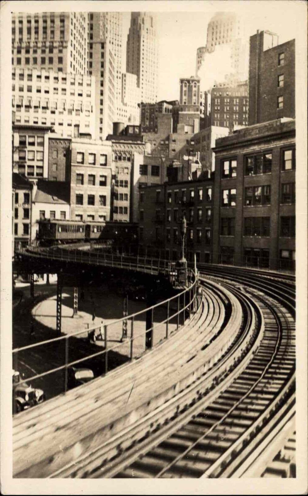 Elevated Subway Rail Line New York City Hanover Square Real Photo ...
