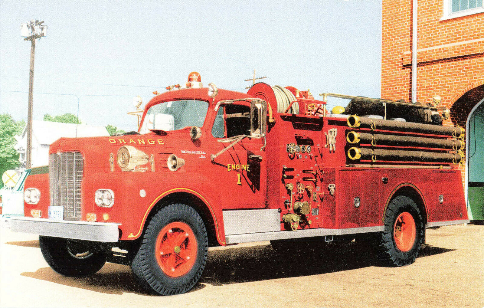 Postcard Orange Massachusetts Fire Department Engine 1 | United States ...