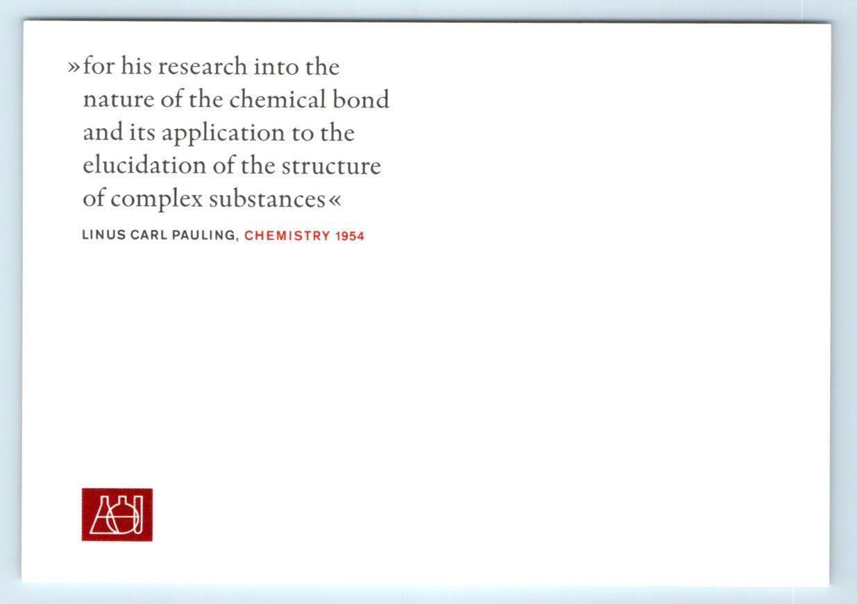 LINUS PAULING Portrait NOBEL MUSEUM~ Chemistry Winner 1954~4"x6" Modern ...