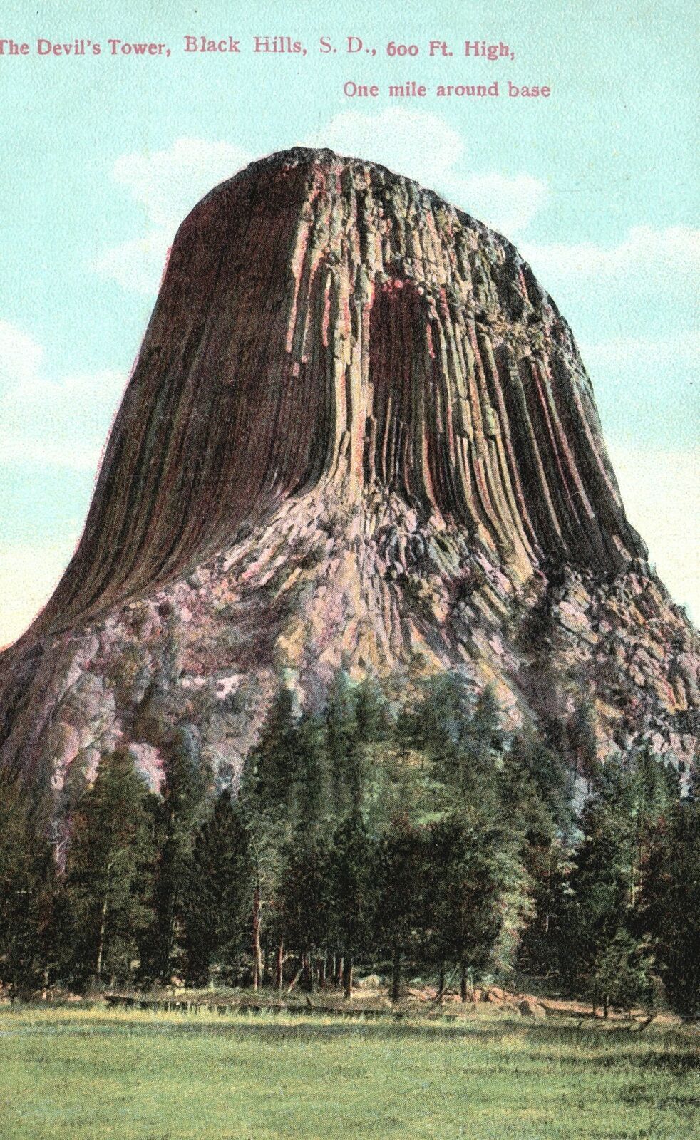 Vintage Postcard The Devil's Tower 1 Mi Around Base Black Hills South ...