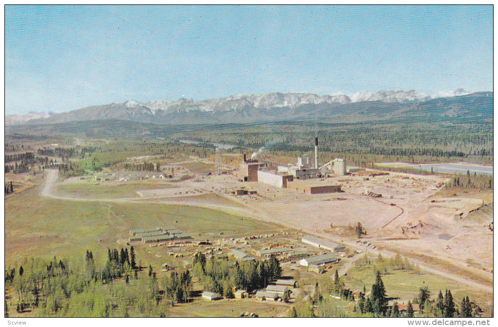 Aerial View, North Western Pulp and Power Ltd. Mill, Hinton, Alberta ...
