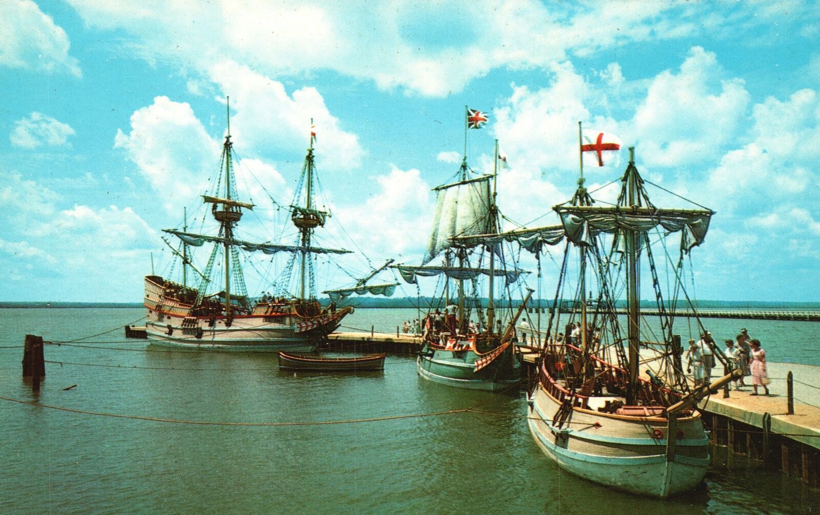Vintage Postcard The Three Ships Brave Band of Colonists Jamestown ...