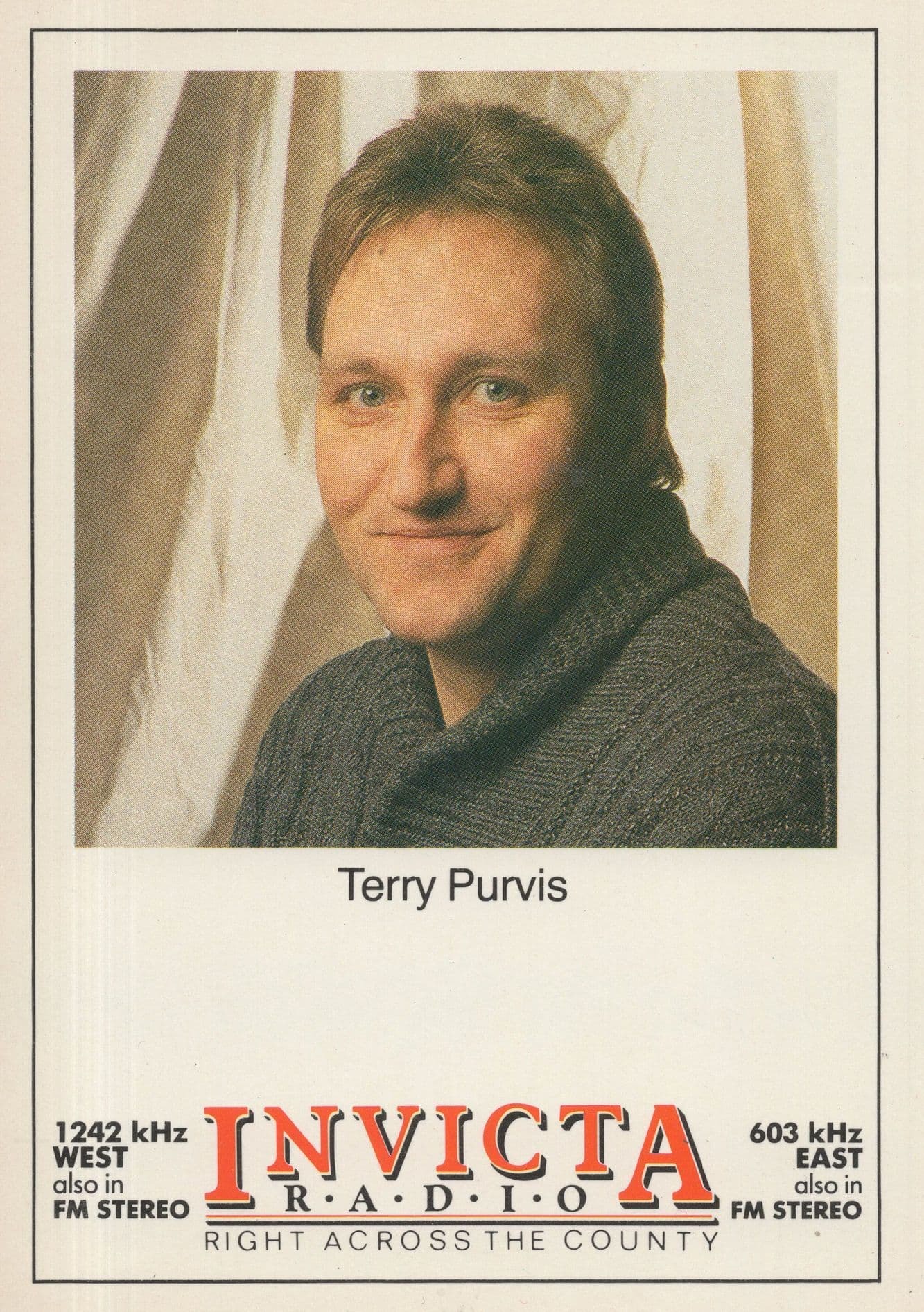 Terry Purvis Invicta Radio Kent Maidstone FM Rare Launch DJ Postcard ...