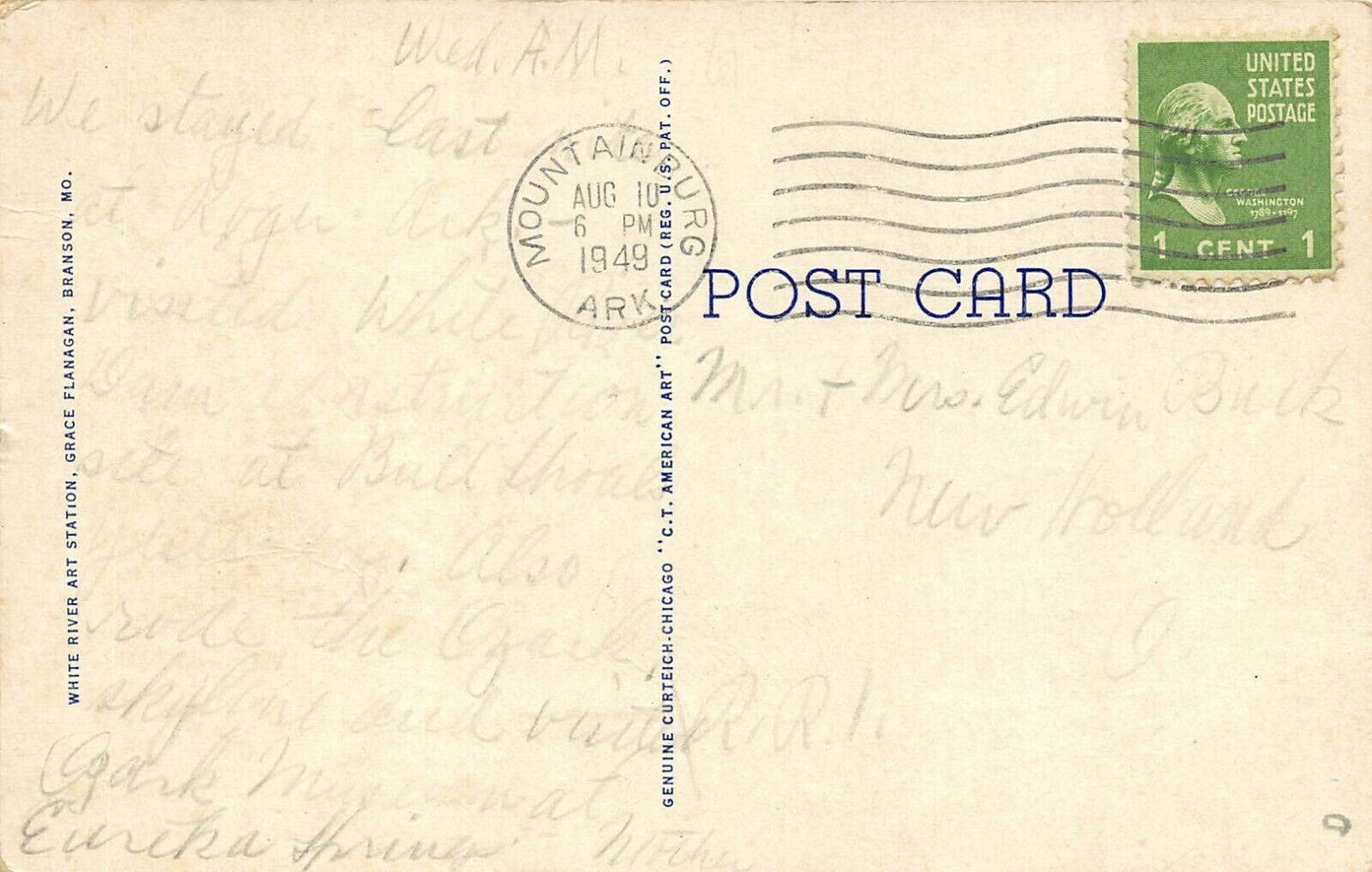 Branson Missouri 1949 Postcard Sammy Lake Resort Lake Taneycomo Pool ...