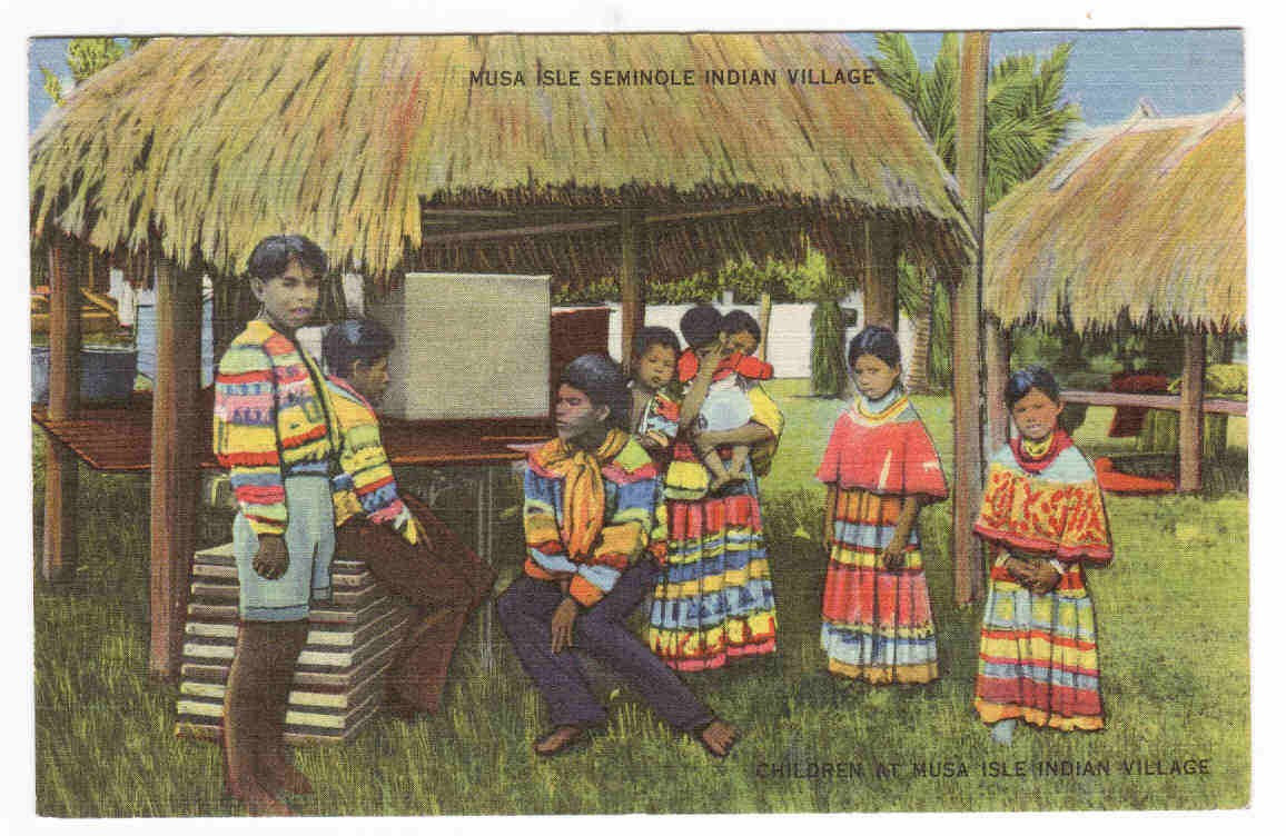 Musa Isle Seminole Native American Indian Village Florida postcard ...