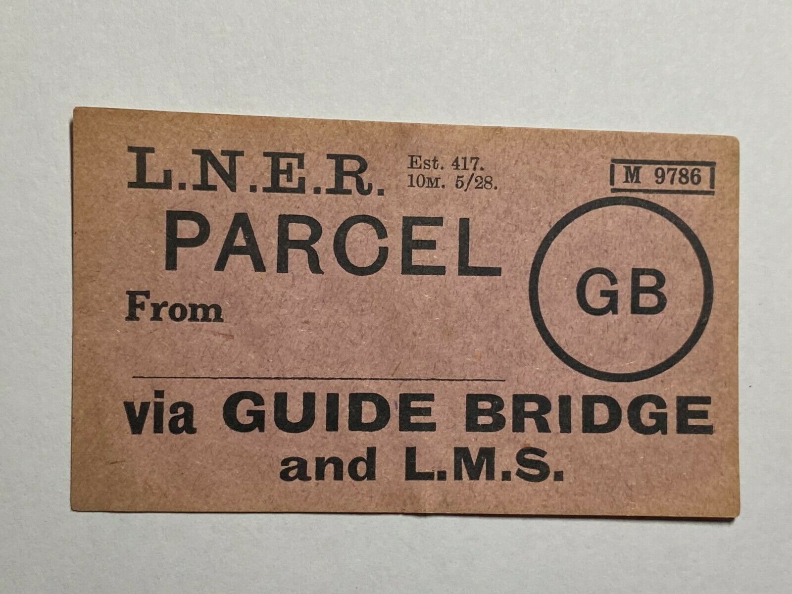 Railway Luggage Label - Lner Parcel via Guide Bridge (Ww23) | Topics ...