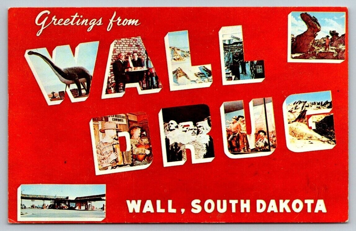 Large Letter - Greetings From Wall Drug - Wall, South Dakota - 1963 ...