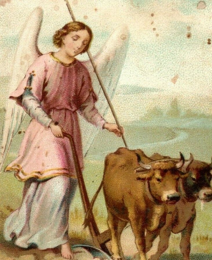 1880s-90s Religious Angel & Cattle French Language P222 | Ephemera ...