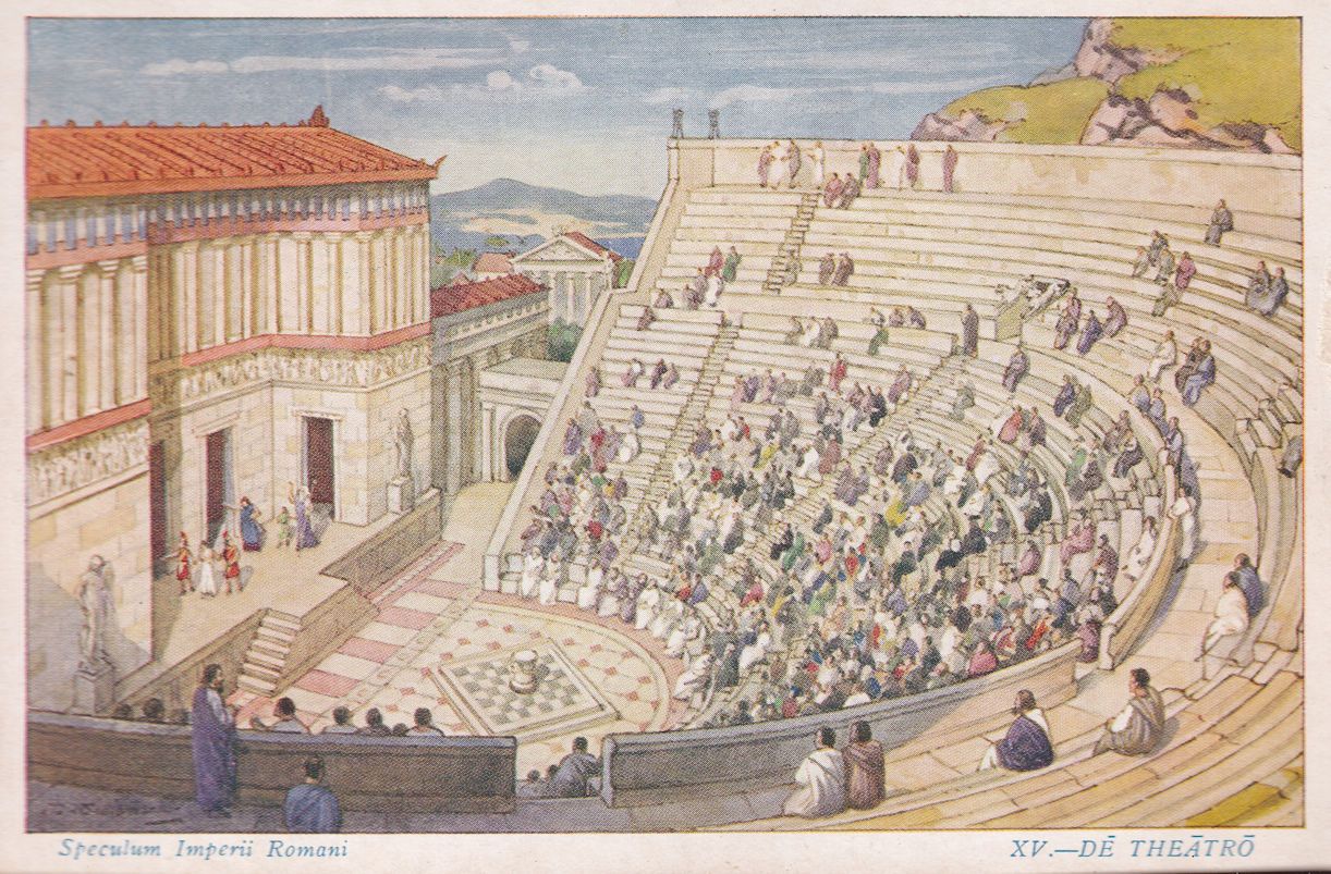 Roman Forum Amphitheatre Theatro Latin Old School Learning Card ...