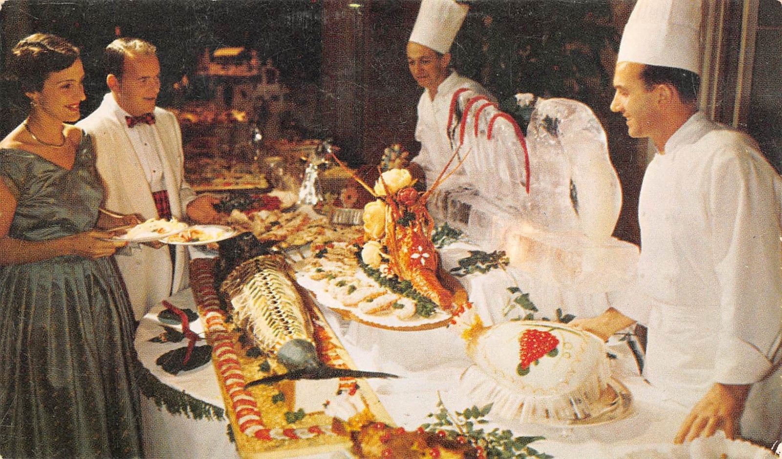 Nassau Bahamas 1950s Postcard Royal Victoria Hotel Buffet Bahama ...