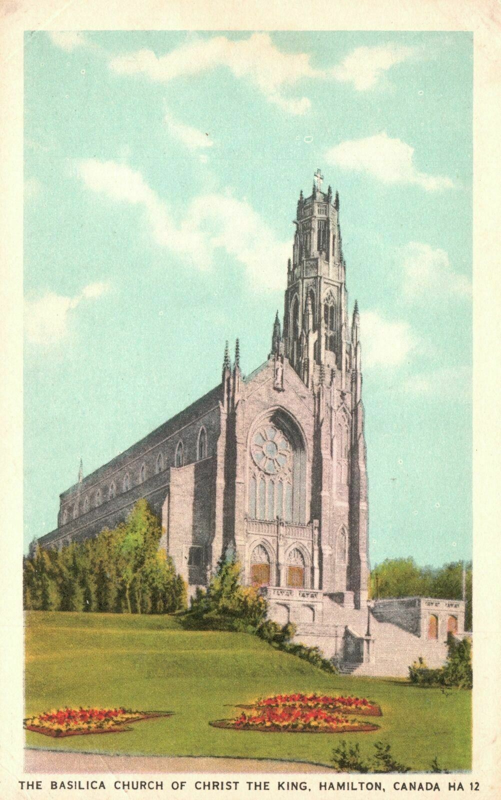 Vintage Postcard 1920's Basilica Church of Christ The King Hamilton ...